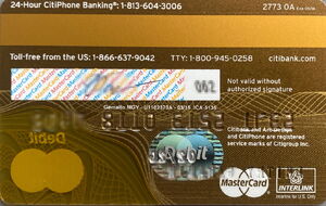 Bank Card: Citibank Gold (Citibank, United States of AmericaCol:US-MC ...