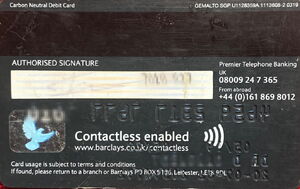 Bank Card: Barclays Premier Banking (Barclays Bank, United Kingdom of ...