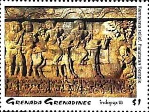 Stamp: Ramayana relief, Panataran Temple (Grenada Grenadines(Indopex ...