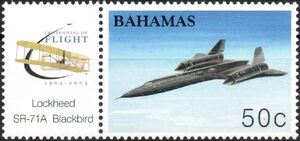 Stamp: Lockheed SR-71A Blackbird (Bahamas(Powered Flight, Cent.) Mi:BS ...