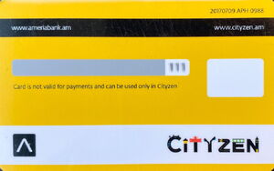 Bank Card: Ameria Bank - Cityzen (Ameria Bank, ArmeniaCol:AM-VI-0013
