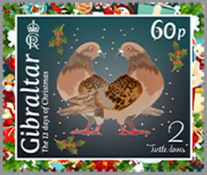 Stamp: Two Turtle Doves (Gibraltar(Christmas 2022) Col:GI 2022.11.02-02
