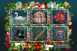 Stamp: The Twelve Days of Christmas (Gibraltar(Christmas 2022) Mi:GI ...