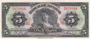 Banknote: 5 Pesos (Mexico(1957-1973 Issue) Wor:P-60h.7