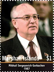 Stamp: Mikhail Sergeyevich Gorbachev, 1987 (Marshall Islands(In ...
