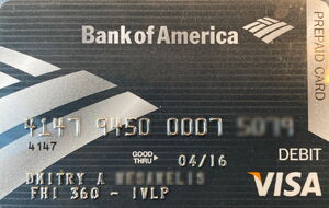 Bank Card: Bank of America black colour (Bank of America, United States ...