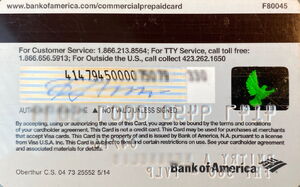 Bank Card: Bank of America black colour (Bank of America, United States ...