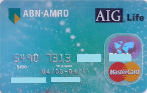 Bank Card: Abn-amro Aig-life (ABN AMRO Bank, RomaniaCol:RO-MC-0203.02