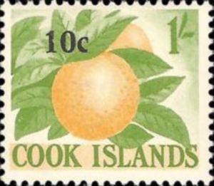 Stamp: Oranges - Surcharged (Cook Islands(Island Scenes) Mi:CK 143,Sn ...