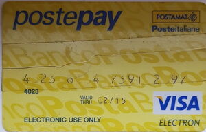 Tarjeta de Banco: Poste Pay (Poste Italiane, ItaliaCol:IT-VE-0001.04