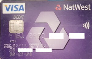 Bank Card: NatWest Visa (National Westminster Bank, United Kingdom of ...