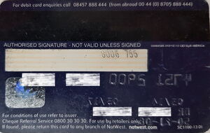Bank Card: NatWest Visa (National Westminster Bank, United Kingdom of ...