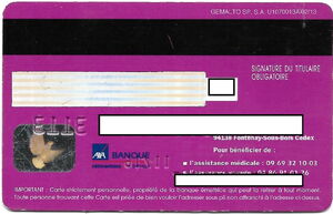 Bank Card: AXA BANQUE VISA - Flower (AXA BANQUE, FranceCol:FR-VI-0169