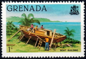 Stamp: Boat building (Grenada(Boats) Mi:GD 1048I,Sn:GD 1003,Yt:GD 932 ...