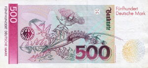 Banknote: 500 Deutsche Mark (Germany, Federal Republic(1989-1999 Issue ...