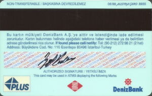 Bank Card: Denizbank (Denizbank, Türkiye (Turkey)Col:TR-VE-0072.03