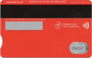 Bank Card: Santander MasterCard Debit Card (Flat Design) Contactless ...