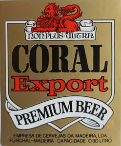 Drink Label: Coral Export Premium Beer (Empresa de Cervejas da Madeira ...