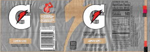 Drink Label: Gatorade Lemon-Lime Thirst Quencher (Gatorade Co., United ...