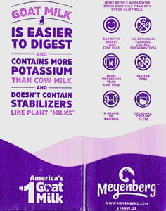 Drink Label: Meyenberg Goat Milk (Meyenberg, United States of ...