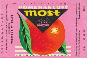 Etiqueta de bebida: Pomerancovy Most (Deva Dobruška, República ChecaCol ...