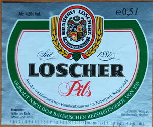 Drink Label: Loscher Pils (Loscher GmbH & Co. KG, Germany, Federal ...