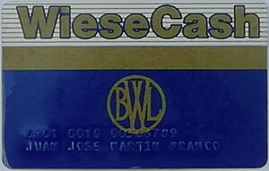 Bank Card: WieseCash BWL (Banco Wiese-Lima, PeruCol:PE-GM-0006