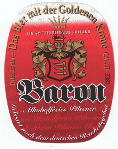Drink Label: Baron Pilsener (Bavaria Lieshout Holland, NetherlandsCol ...