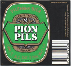 Drink Label: Pion Pils (Bavaria Lieshout Holland, NetherlandsCol:NL ...