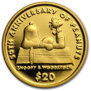 Moneda: 20 Dollars (50th Anniversary of Peanuts) (Niue(Producto ...