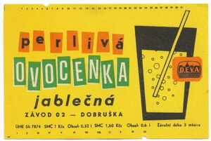 Etiqueta de bebida: Ovocenka (Deva Dobruška, República ChecaCol:CZ ...