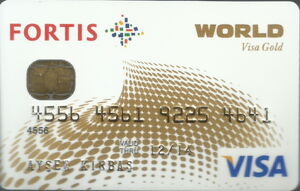 Bank Card: WORLD-Visa Gold (Fortis Bank, Türkiye (Turkey)Col:TR-VI-0093