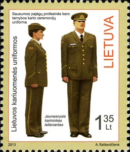 Stamp: Lithuanian Military Uniforms (LithuaniaMi:LT 1143,Sn:LT 1009,Sg ...