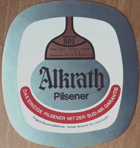Drink Label: Alkrath Pilsener Sud 501 (Privatbrauerei Ganser, Germany ...