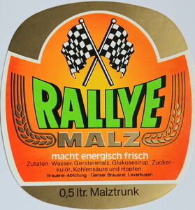 Drink Label: Rallye Malz (Privatbrauerei Ganser, Germany, Federal ...