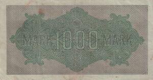 Banknote: 1,000 Mark (Germany(1922 3rd Issue - Reichsbanknote, Republic ...