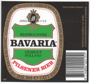 Etiqueta de Bebida: Bavaria Pilsener - Bierbrouwerij (Bavaria Lieshout ...