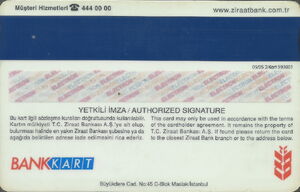 Bank Card: BankKart (T.C. Ziraat Bankasi, Türkiye (Turkey)Col:TR-VE-0028.03