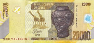 Billet de banque: 20,000 Francs (Congo, République Démocratique ...