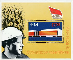 Stamp: The Palace of the Republic, Berlin (Germany, Democratic Republic ...