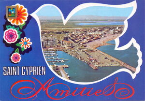Postcard: Saint-Cyprien : Aerial view of the Port (France(Saint-Cyprien ...