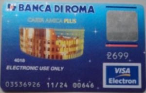Tarjeta de Banco: Banca di Roma Colosseo (Banca di Roma, ItaliaCol:IT ...