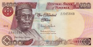 Banknote: 100 Naira (Nigeria(1984-2022 Issue) Wor:P-28l.2
