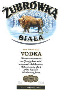 Drink Label: Zubrowka Biala (CEDC International Sp. z.o.o 48 Kowanowska ...