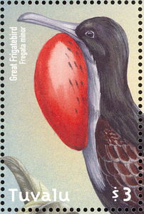 Stamp: Great Frigatebird (Fregata minor) (Tuvalu(Birds of Tuvalu 2000 ...