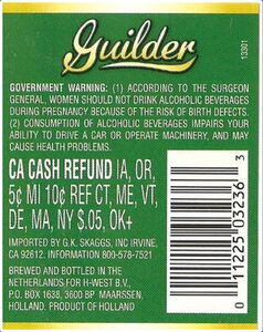 Drink Label: Guilder lager Beer (Bavaria Lieshout Holland ...