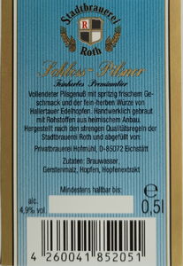 Drink Label: Schloss-Pilsner (Privatbrauerei Hofmühl GmbH, Germany ...