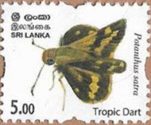 Stamp: Tropic Dart (Potanthus satra) (Sri Lanka(Endemic Butterflies of ...