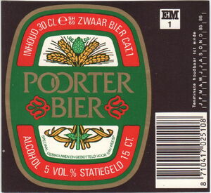 Drink Label: Poorter Bier (Bavaria Lieshout Holland, NetherlandsCol:NL ...