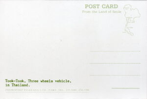 Postcard: Took-Took, Three Wheels Vehicle (Thailand(Bangkok) Col:TH-000885